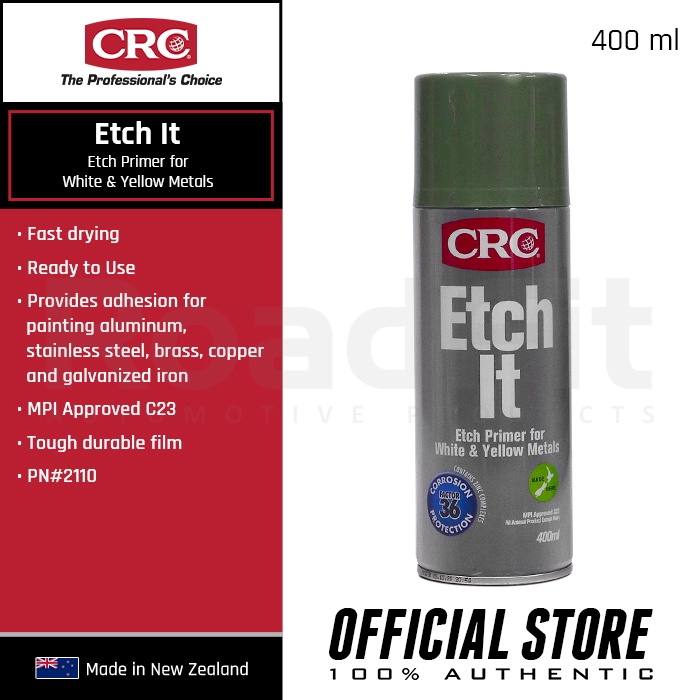 CRC Etch It Etch Primer for White and Yellow Metals 400ml, 1 Spray Can ...