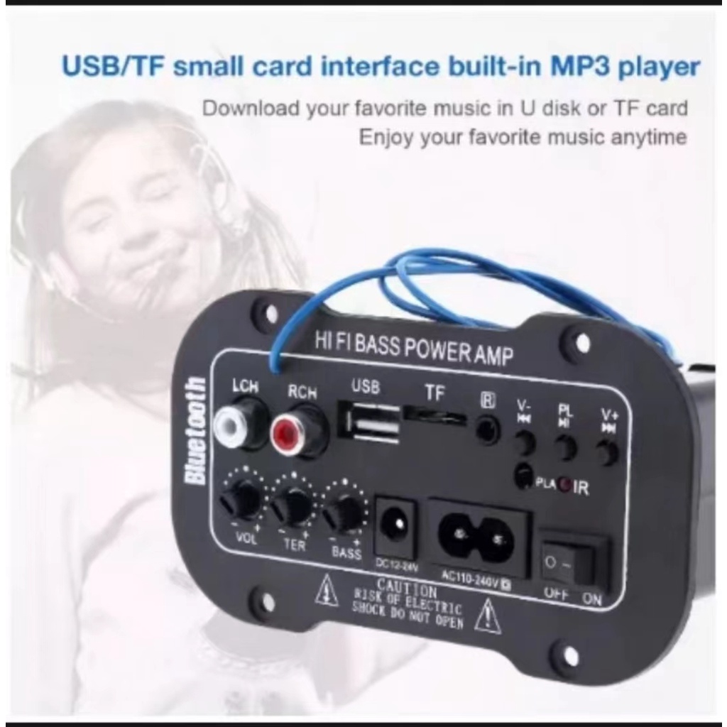 8 inch/ 10 inch 12V 24V 220V three-purpose SF-2MIC car digital amplifier mono Bluetooth function ...