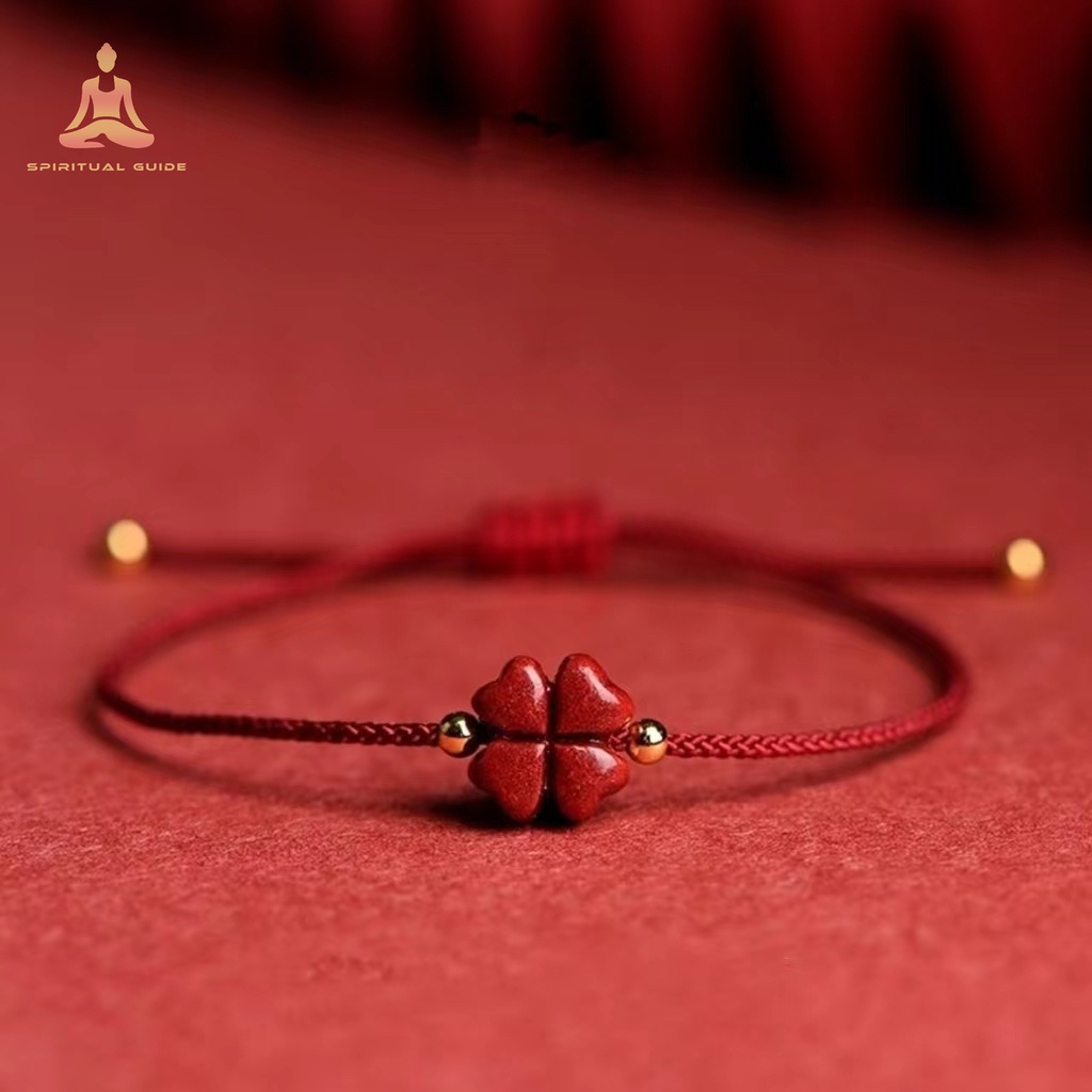 Feng Shui Red String Lucky Four-Leaf Clover Bracelet | Shopee Philippines
