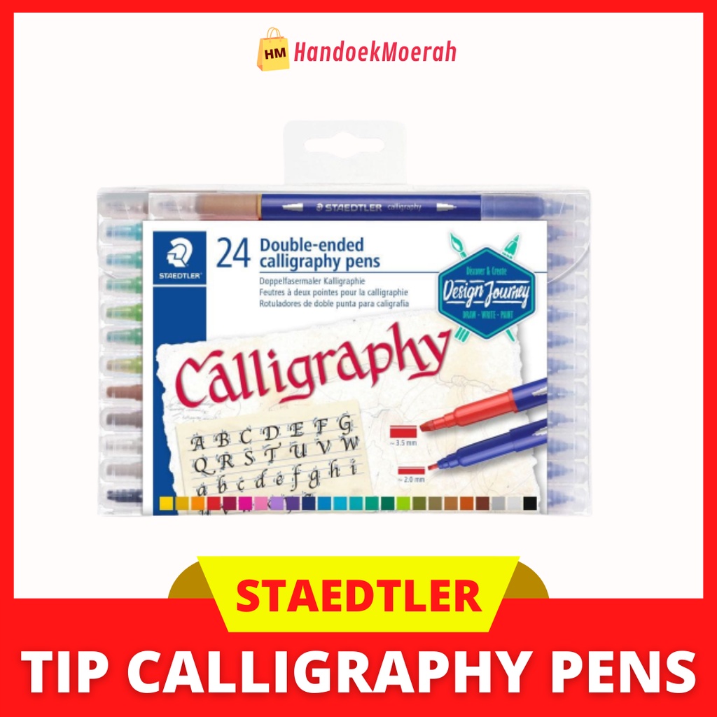 Staedtler Double Ended Fiber - Tip Calligraphy Pens 24colors | Shopee ...