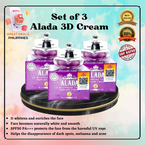 SET OF 3 ALADA 3D WHITENING POWDER CREAM | Shopee Philippines