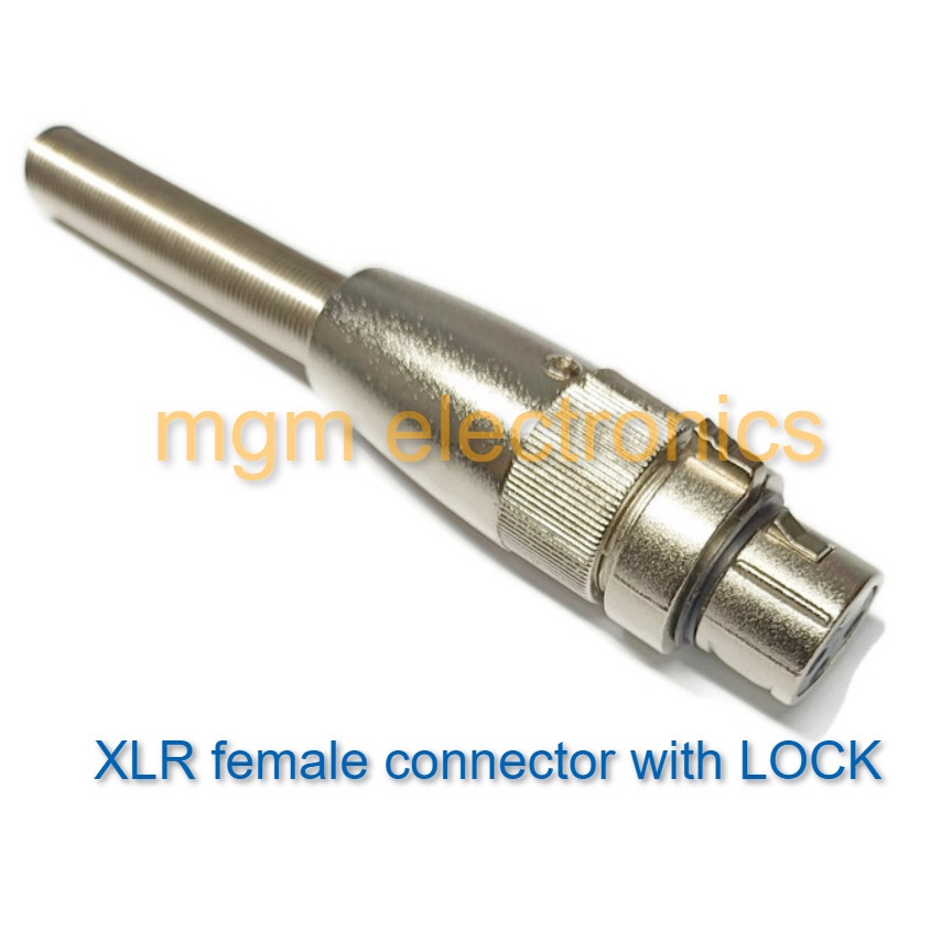 XLR 3 pins Female Jack Connector Long Spring with LOCK | Shopee Philippines