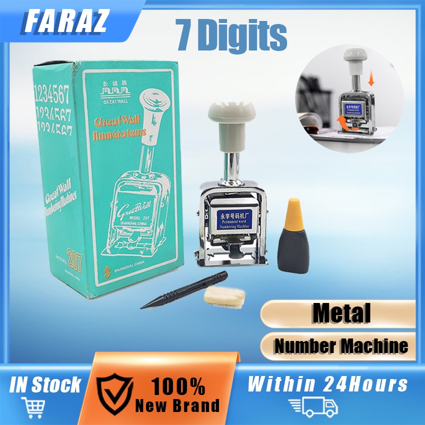 7 Digits Automatic Numbering Machine Metal Roller Self inking Digital ...