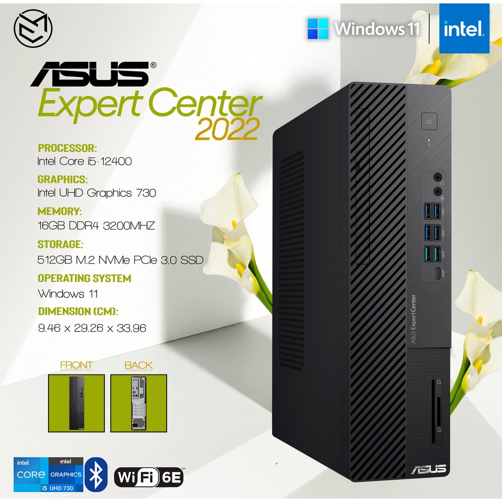 ASUS Expert Center 2022 CPU i5-12400 UHD Graphics 730 16GB DDR4 512GB ...