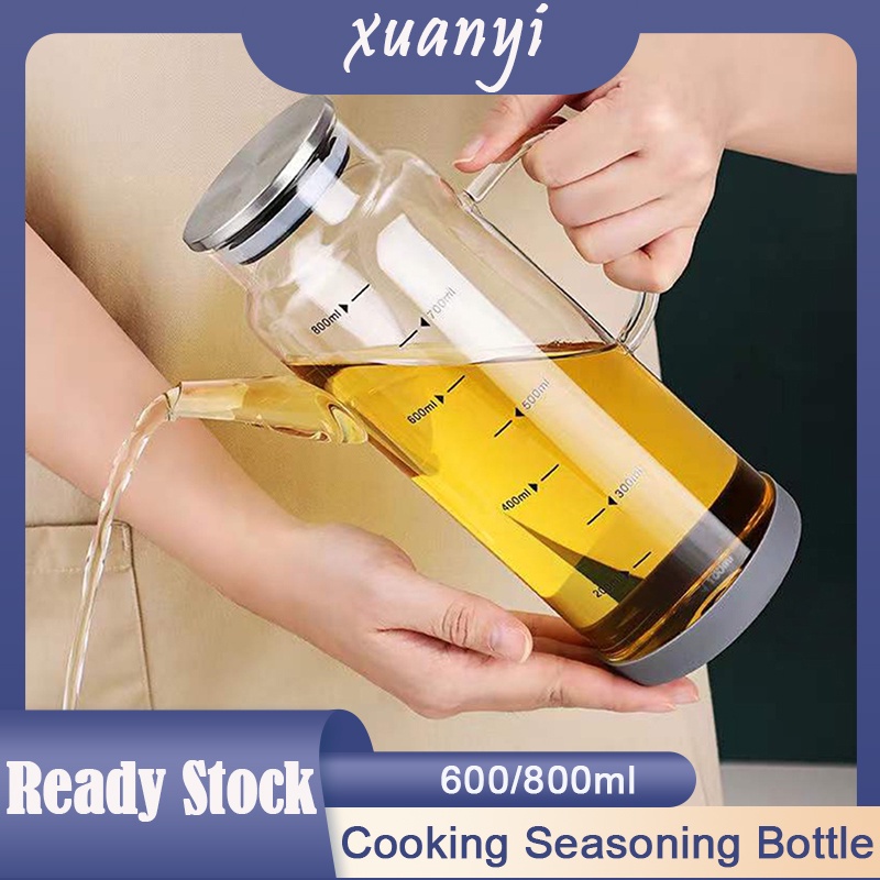 800ML Cooking Seasoning Bottle Dispenser Sauce Bottle Glass Storage Bottles Cooking Oil Vinegar ...