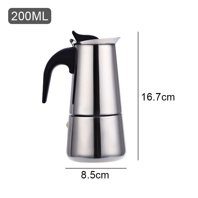 Moka Pot Stainless Stee Top Coffee Maker Mocha Espresso Latte Filter ...