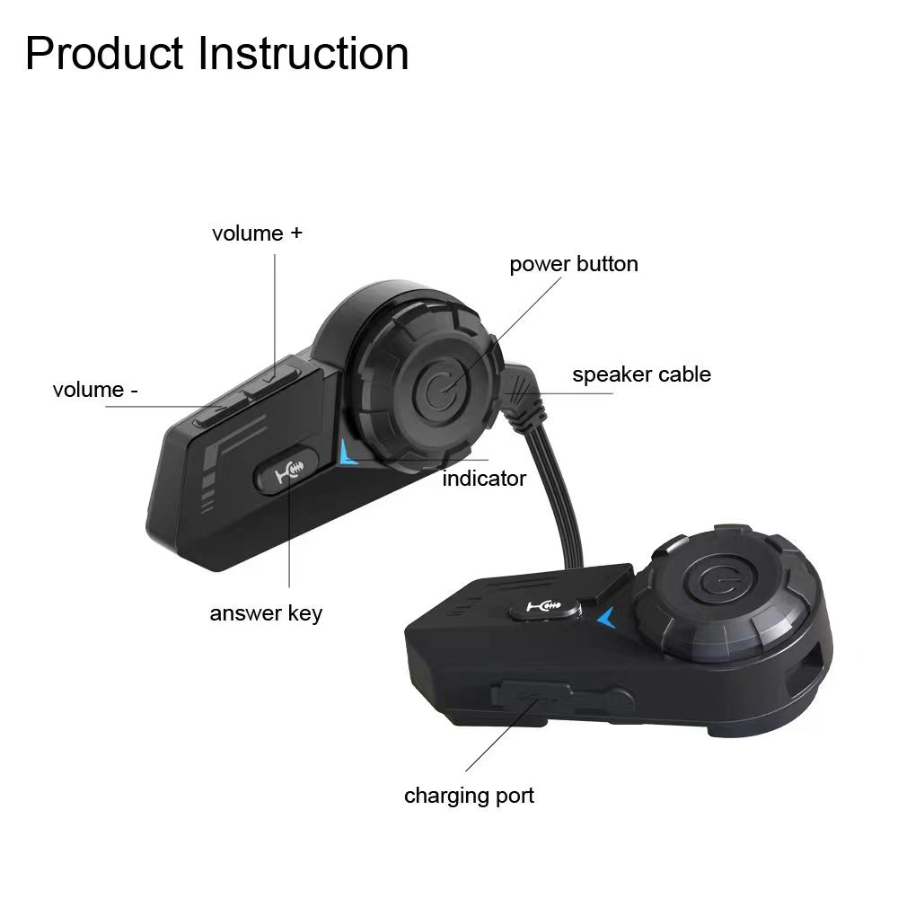 Forest Motorcycle E0 Bluetooth Intercom Headset Helmet Motorbike ...