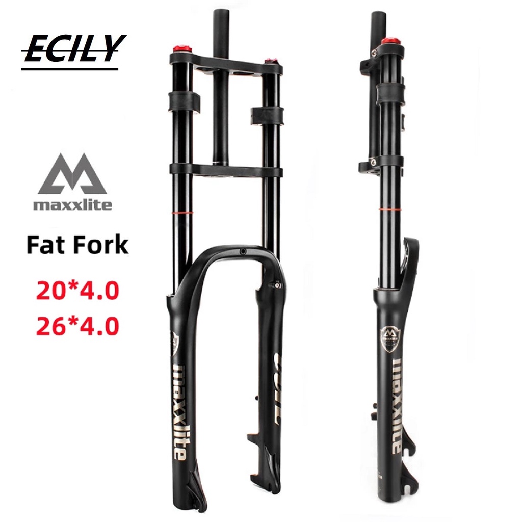 ECILY Double Shoulder Snow Bike Fat Fork 20x4 26x4 MTB Suspension Air ...