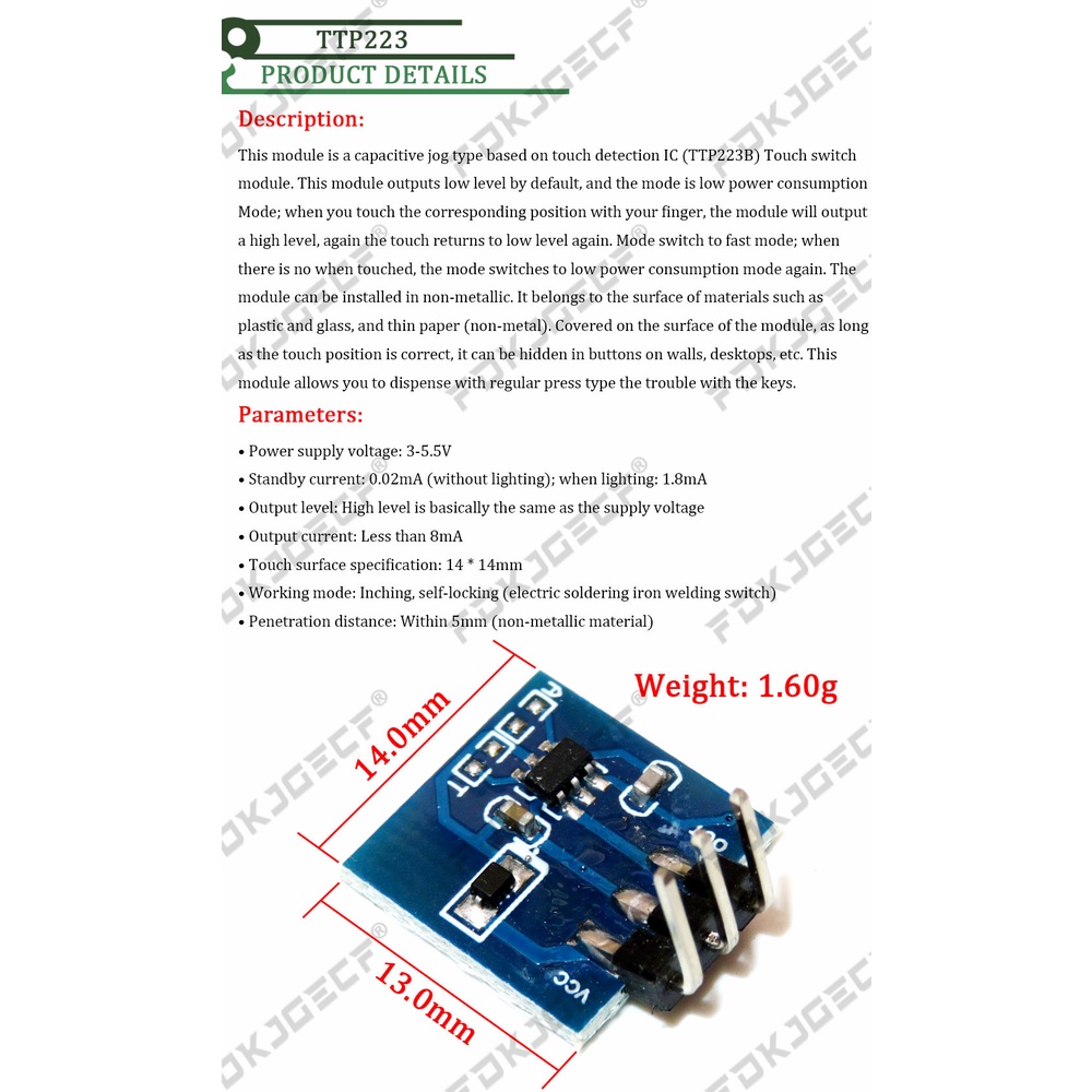 TTP223 / TTP223B / TTP224 / TTP226 / TTP229 Jog Digital Touch Switch ...