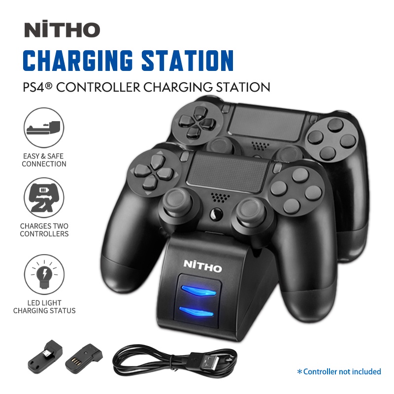 NiTHO PS4 Charging Station With Pass-Through Easy & Safe Plugs Charging ...