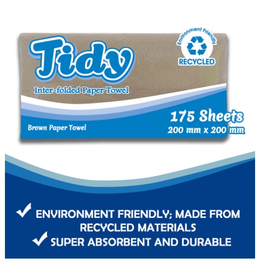 Tidy Inter-folded Paper Towel Brown 175 sheets | Shopee Philippines