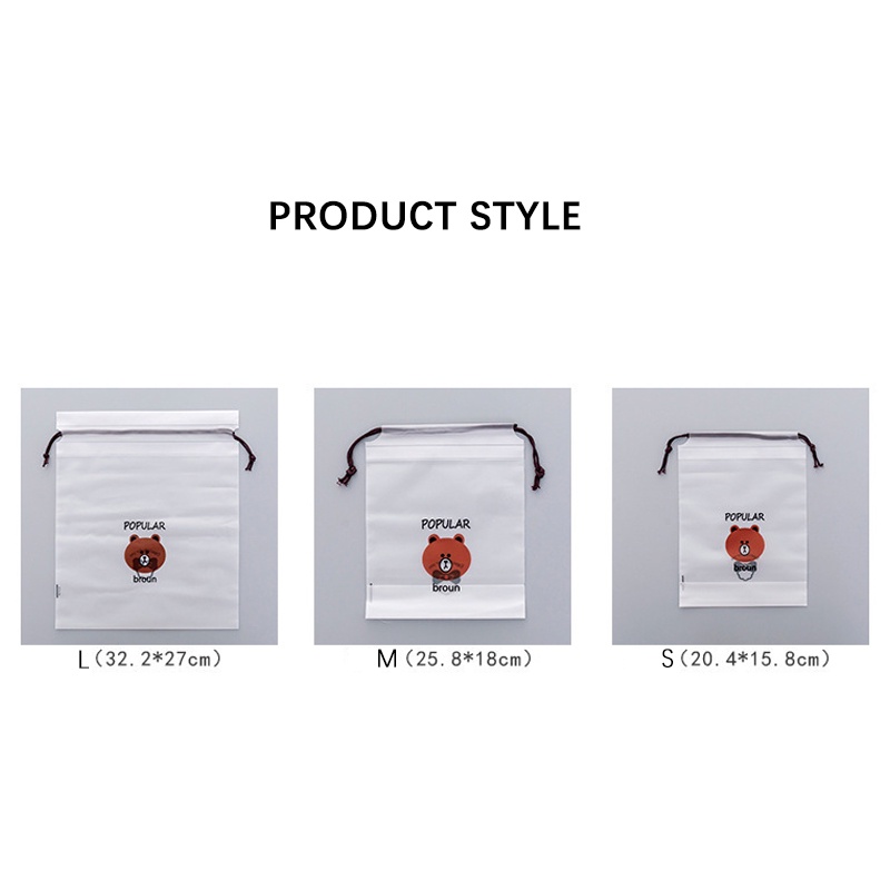 Transparent Translucent Pouch Drawstring Organizer Bag With Bear ...