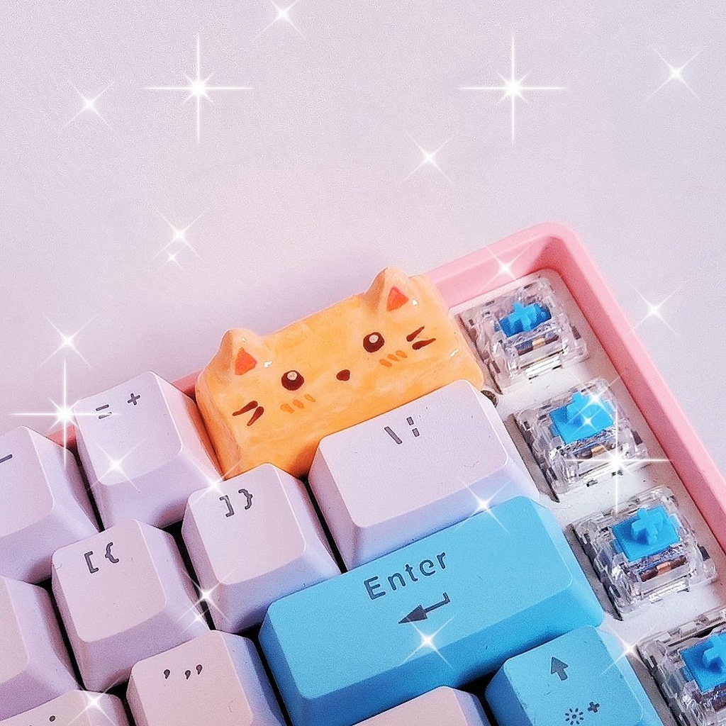 11.11!DIY Clay Keycap Mechanical Keyboard Cross Axis Universal Orange ...
