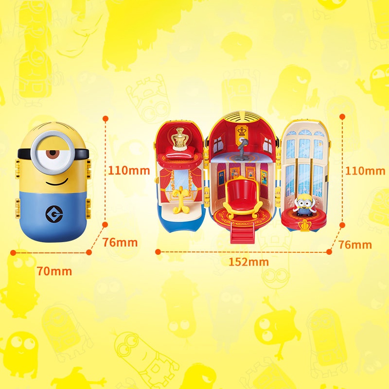 Minions capsule toy scene pieces, surprise party blind box, King Bob ...