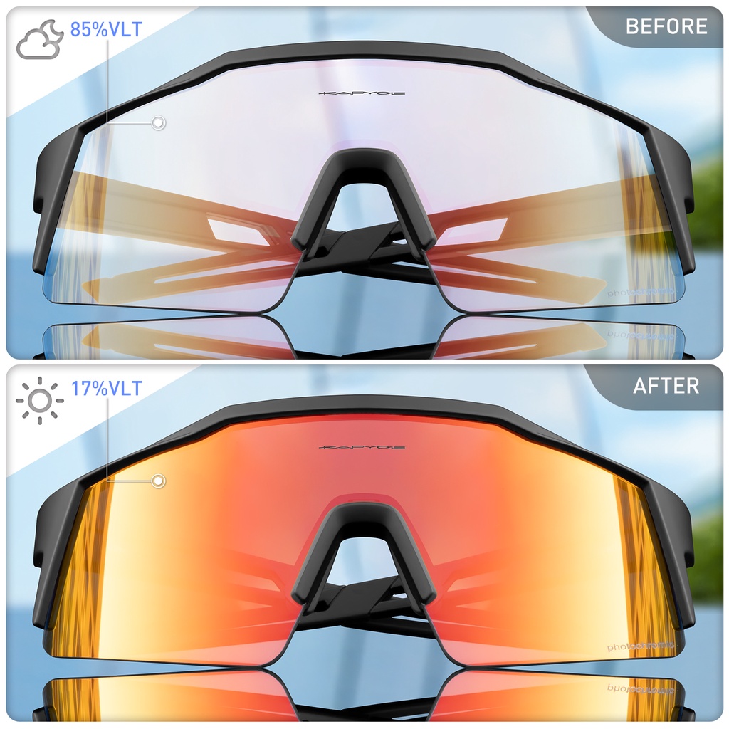 Kapvoe shades Revo photochromic cycling glasses for outdoor sports ...