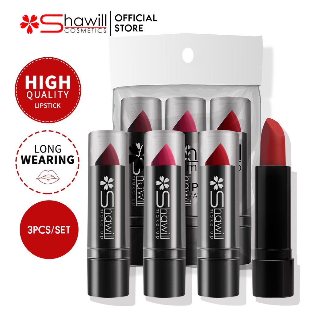 *Shawill Matte Lipstick Colorstay Matte Lipstick 3 pcs with Free ...