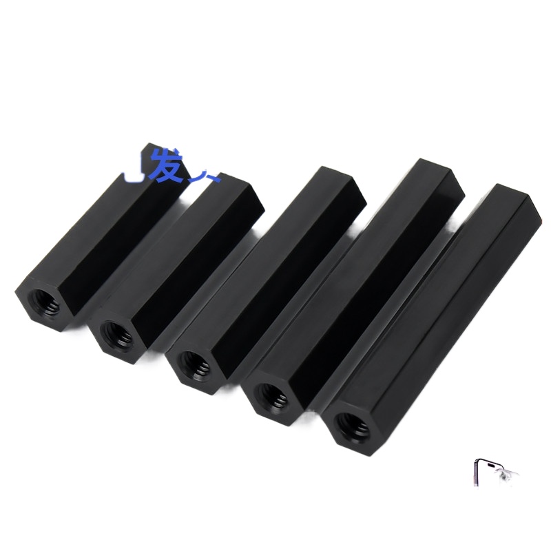ↂ☢Black nylon column double way hexagonal isolation post plastic ...