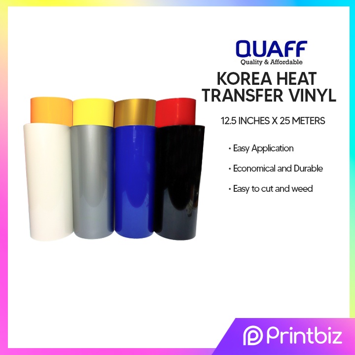 QUAFF Korea Rubberize Heat Transfer Vinyl 12.5 inches (PER ROLL ...
