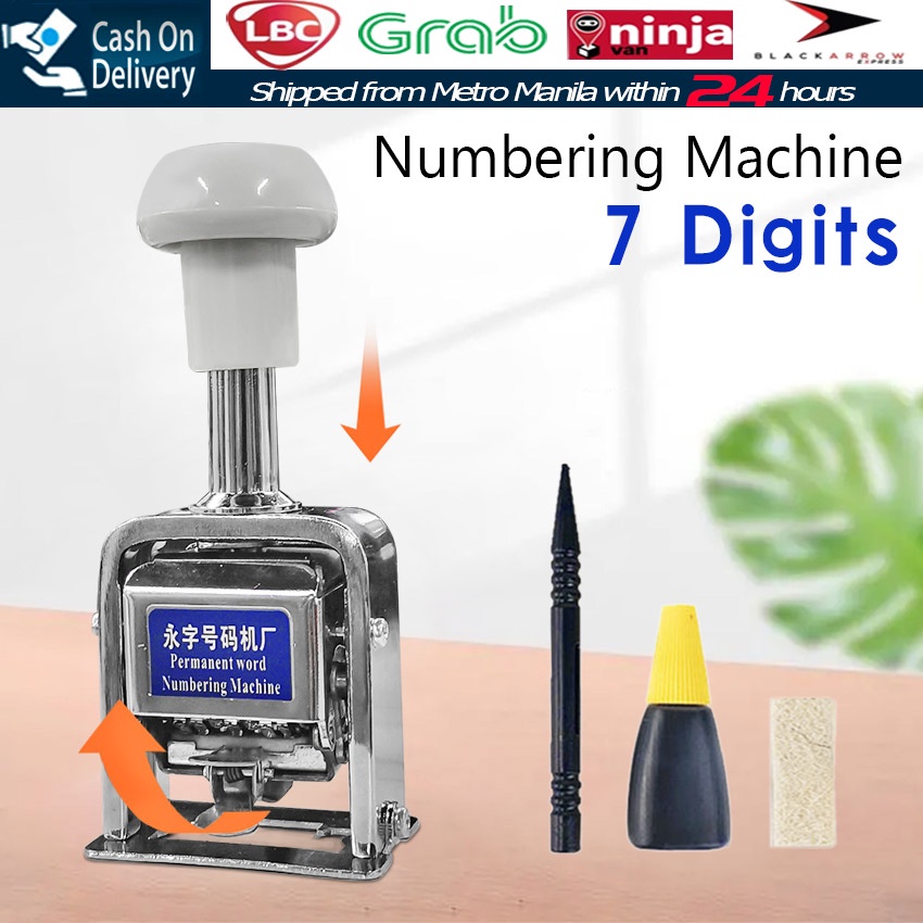 4-7 Digit Adjustable Heavy Duty Numbering Stamp for Office School Code ...