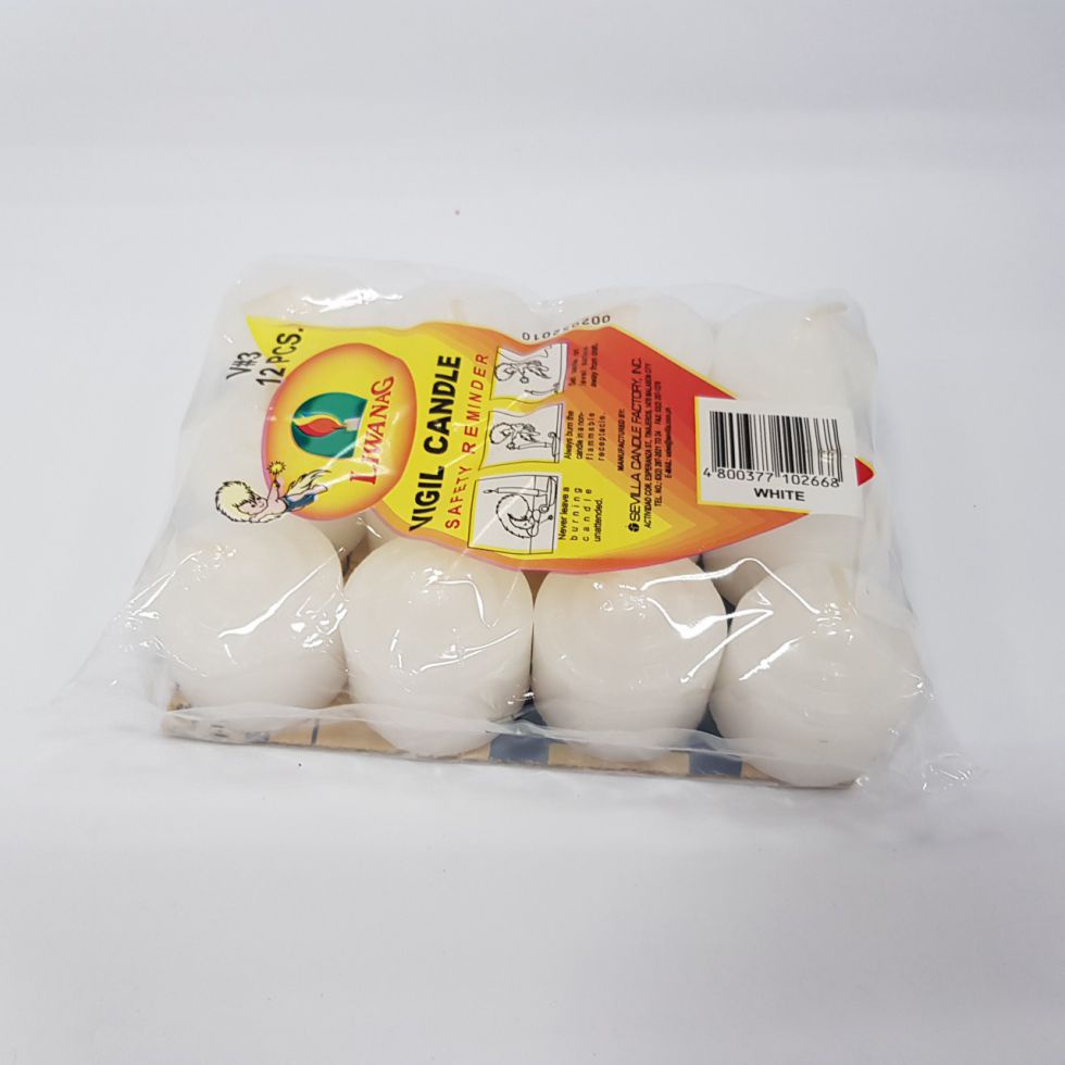 Liwanag Vigil Candle #3 12's White 12 Pcs | Shopee Philippines