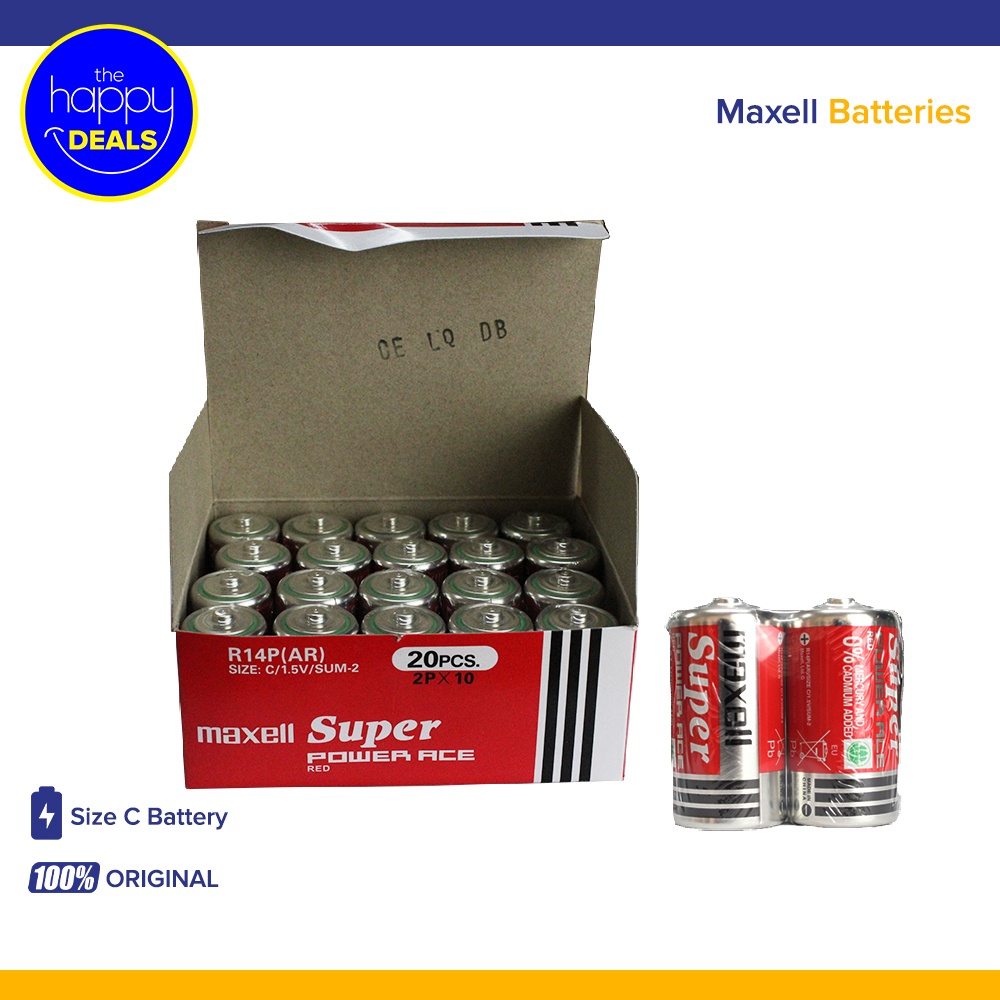 Maxell Super Power Ace Size C Battery (20pcs/Box) | Shopee Philippines
