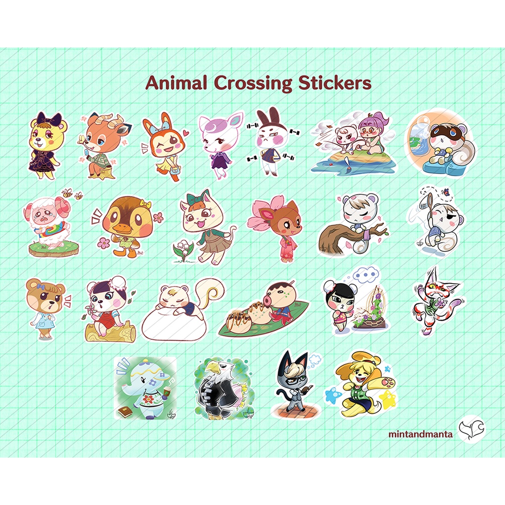 Animal Crossing New Horizons Stickers (WATERPROOF) | Kawaii | Cute ...