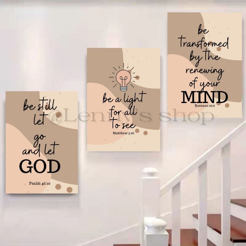 3pcs BIBLE VERSE HOME WALL DECOR FRAME wall mounted inspirational verse ...