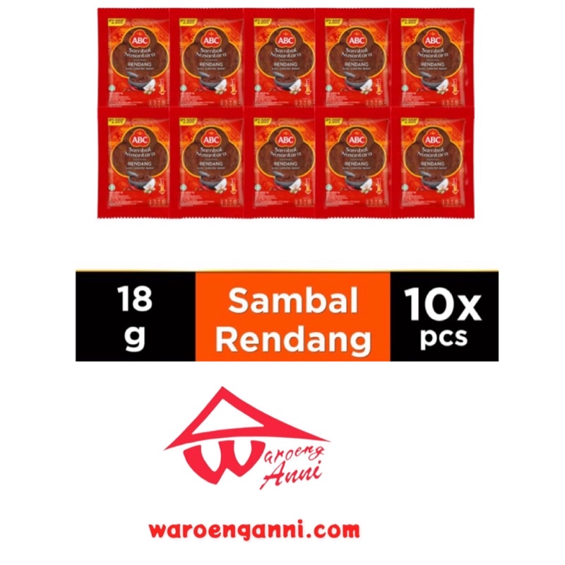 Indonesia Sambal Rendang ABC Chilli Flavor 10 Sachets | Shopee Philippines