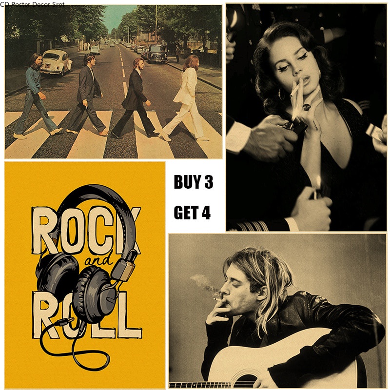 Rock Stars Gathering Poster Singer Kraft Paper Posters DIY Vintage Home ...