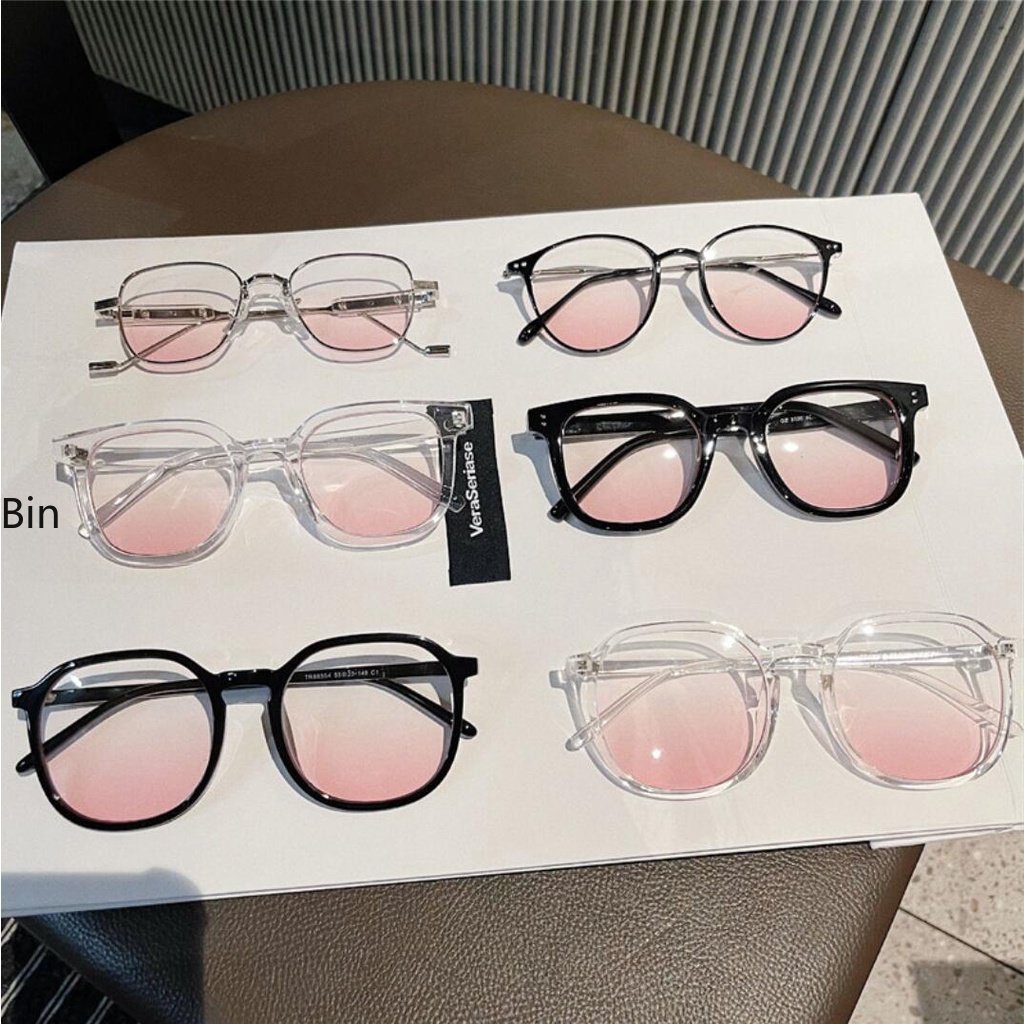 bingo fashion women gradient pink lens black frame glasses | Shopee ...