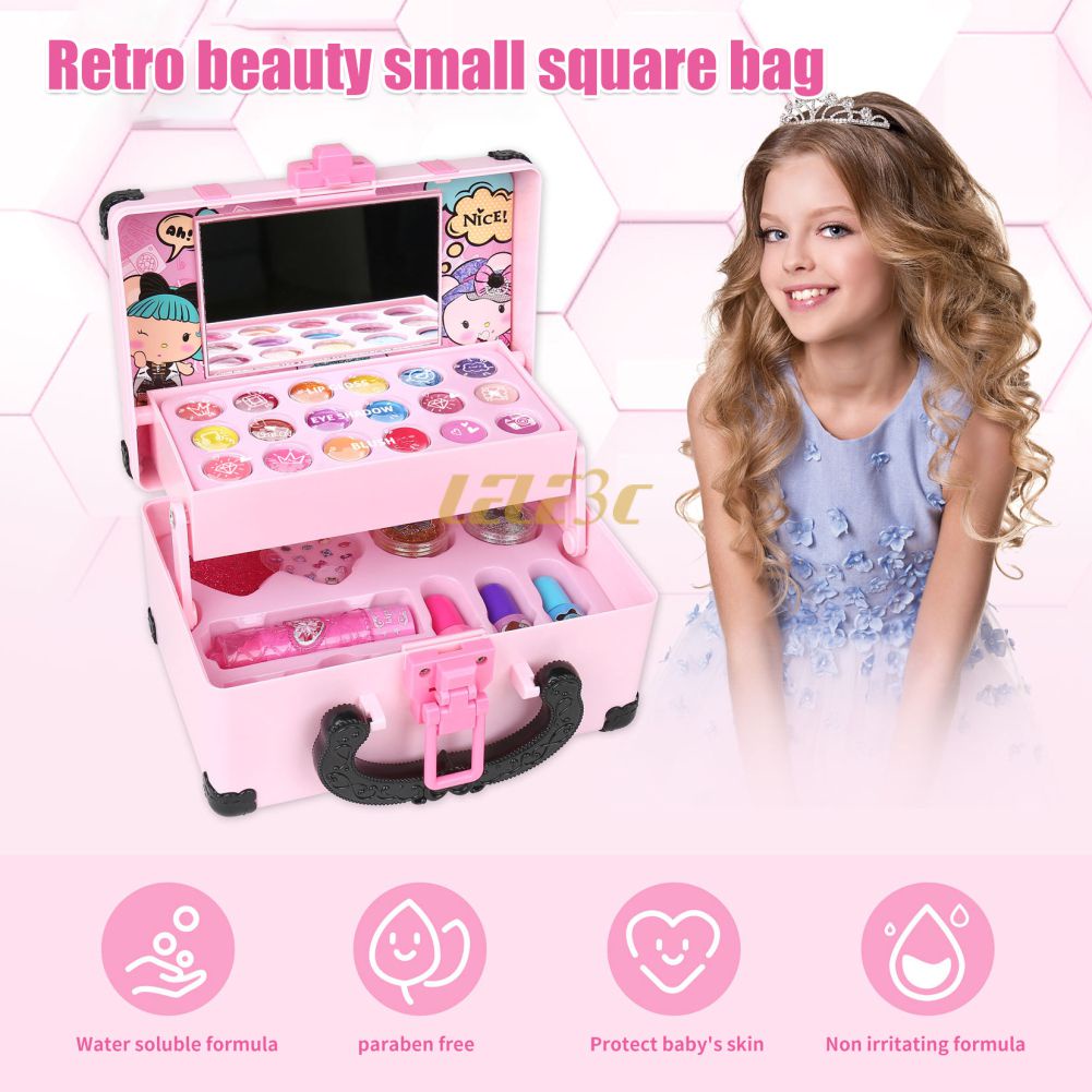 Girls Makeup Kit Washable Princess Play Cosmetics Set Kids Toys Safe ...
