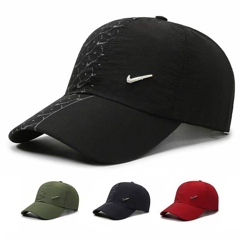 NIKE Black Plain Metal Adjust Cap Fashion Hats Outdoor Bull Caps Close ...