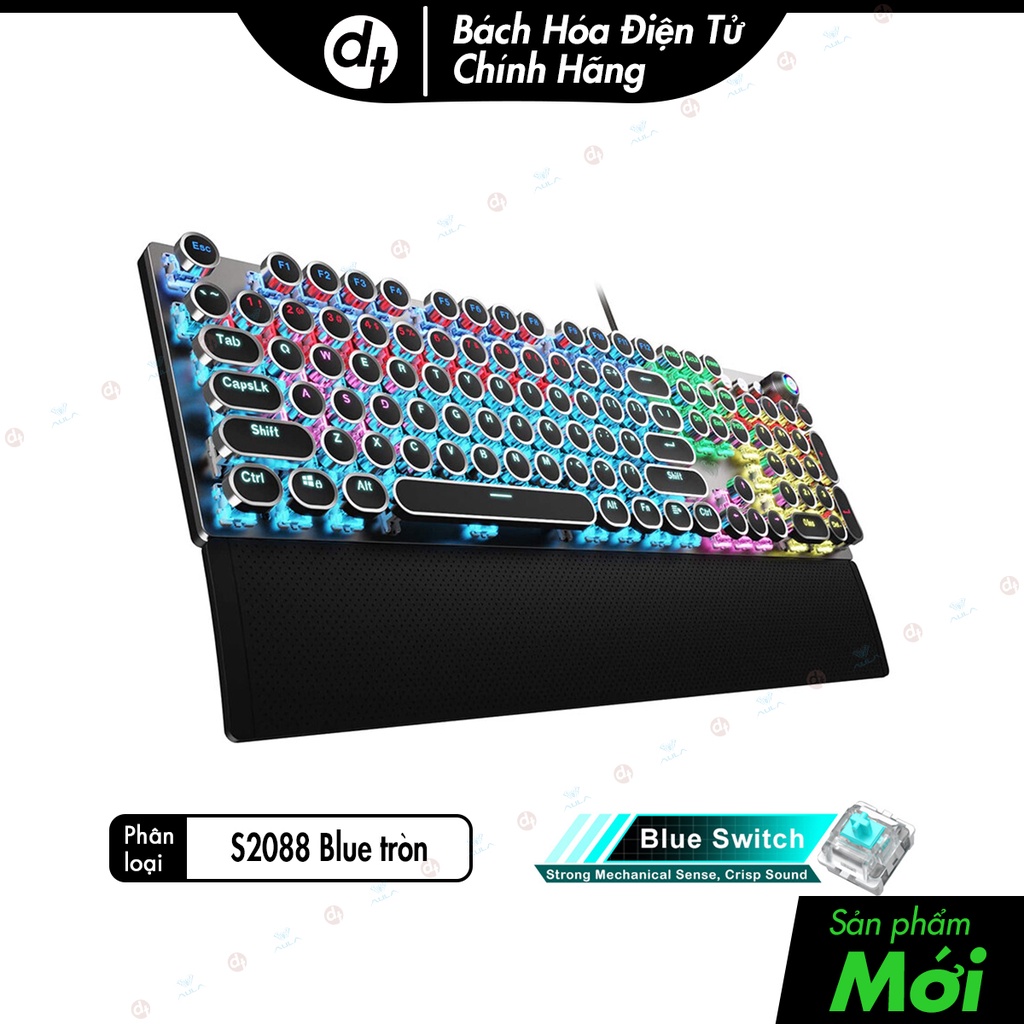 Aula Mechanical Keyboard for gamers, 104-key metal panel LED background ...