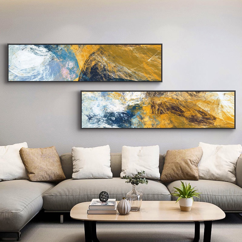 Modern Simple Bedroom Mural Color Smudge Abstract Art Decorative ...