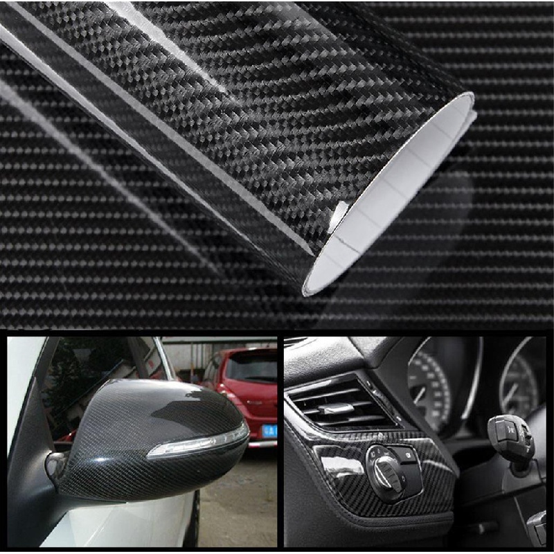 1M Car Body Wrap Sticker 6D Carbon Fiber Vinyl Sticker Bubble Car ...