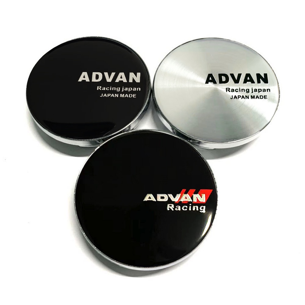 4pc 51mm ADVAN Wheel Center Cap Small Size Chrome Modified Sports Wheel ...