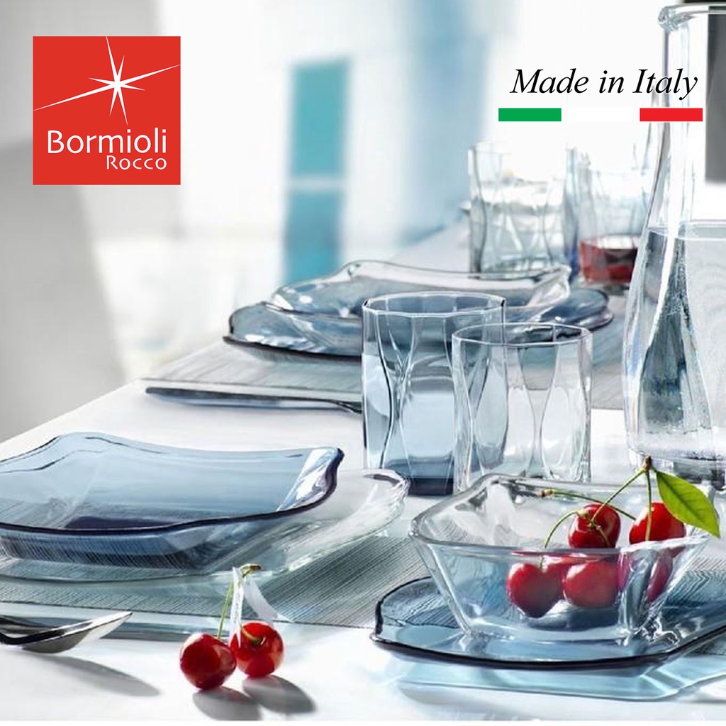 Bormioli Rocco 400ml Nettuno Blue DOF Tumbler 6pcs Clear Glass Set ...
