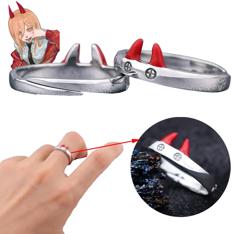 Anime Chainsaw Man Power Ring Men Women Adjustable Metal Rings Human ...