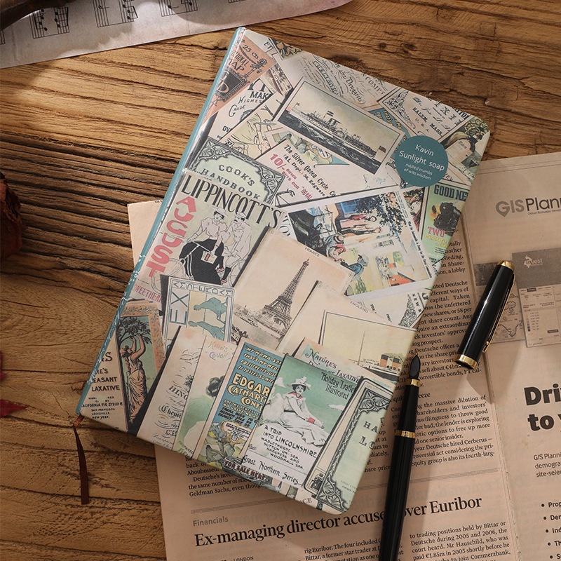 Journamm 100sheets/book Vintage Style Scrapbooking A5 Notebook Kraft ...