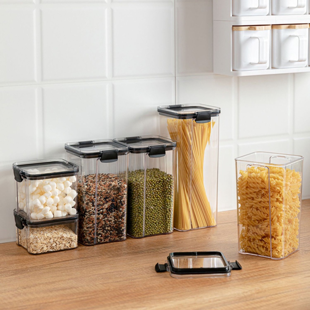 JMD Clear Stackable Container Airtight Stroage Square Box Transparent ...
