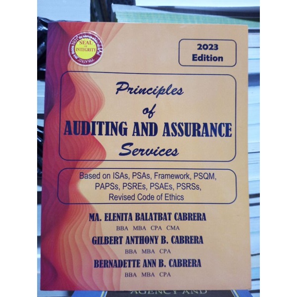PRINCIPLES OF AUDITING ASSURANCE SERVICES BY CABRERA | Shopee Philippines