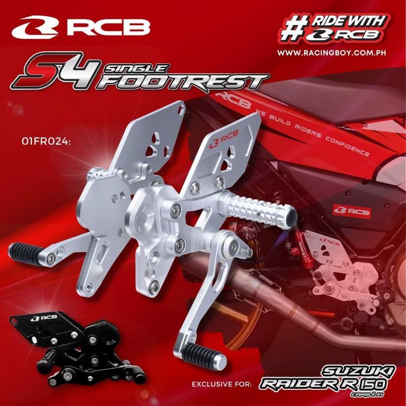 RCB FOOTREST SINGLE SET (SINGLE SHIFTER) S4 for raider | Shopee Philippines