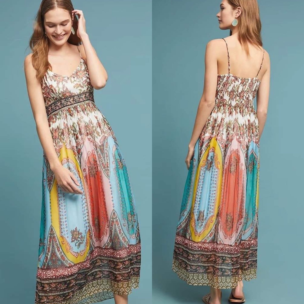 Fashionable Cami Maxi Long Dress Boho Hawaiian Retro Hippie Style ...