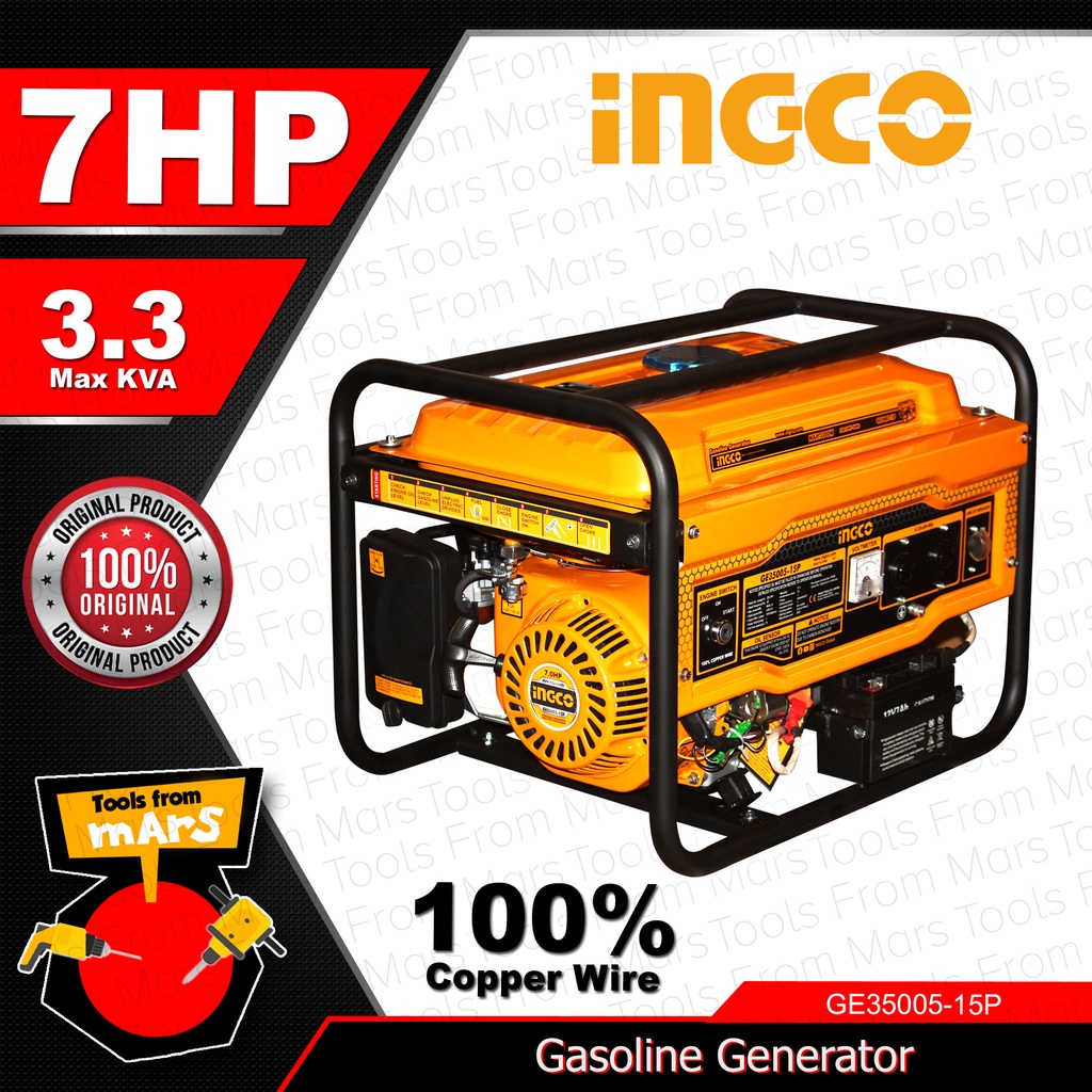 INGCO Gasoline Generator 3.3KVC 7HP Electric Start Copper Wire ...