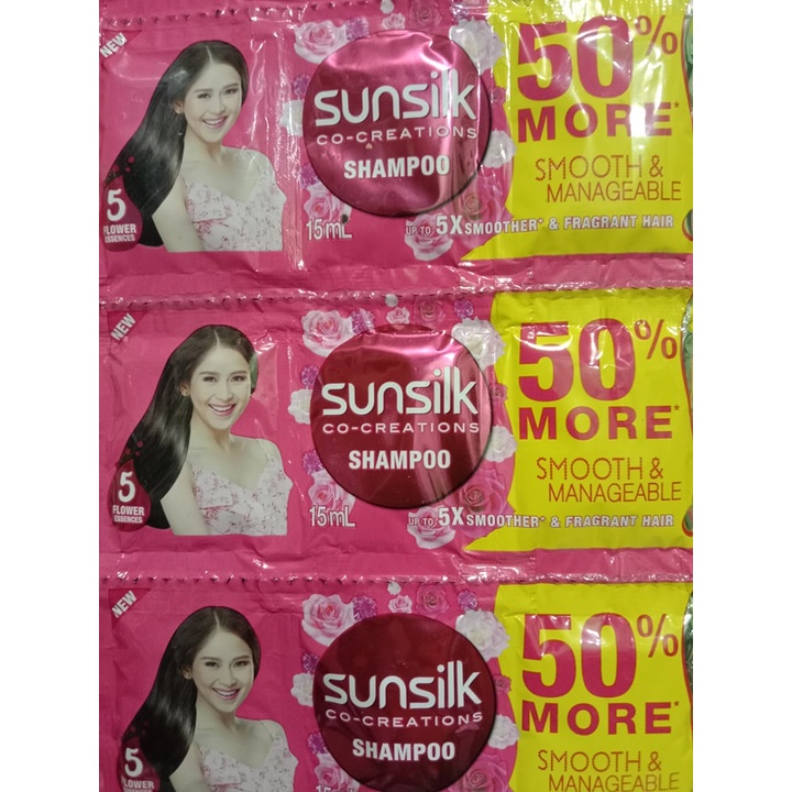 SUNSILK Pink Trio Pack Sachet Smooth and Manageable(15ml)-12 pcs.(1 ...