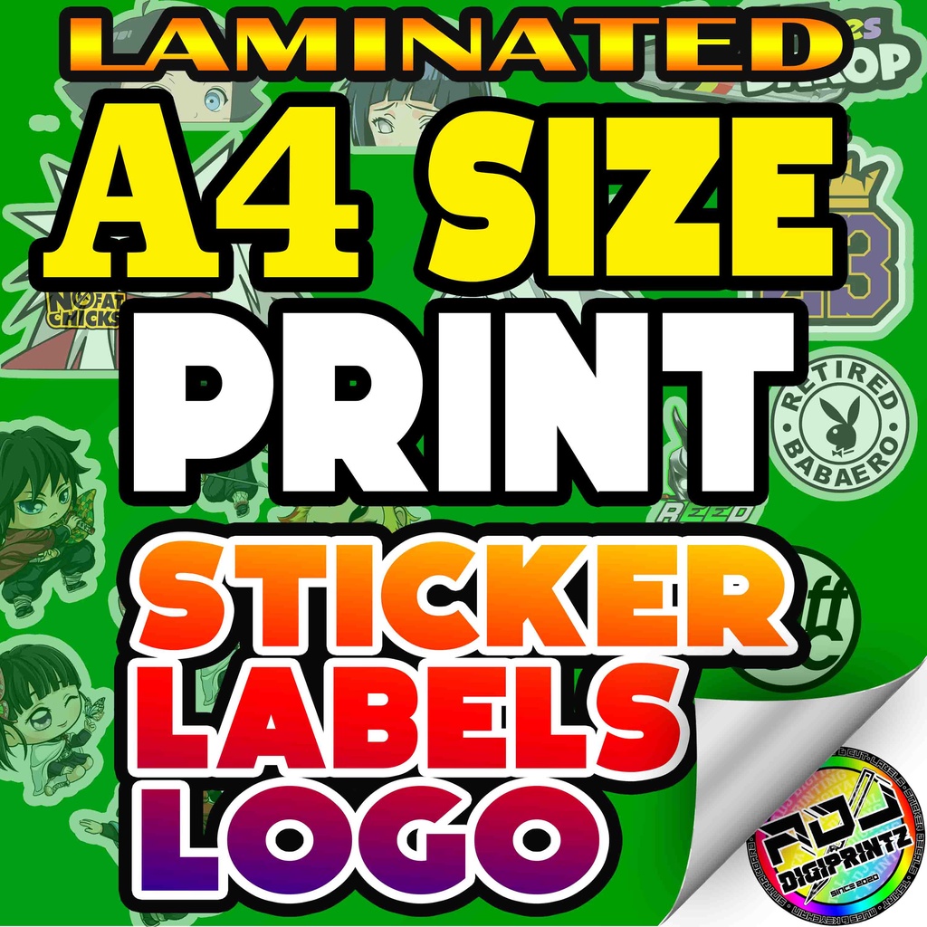 STICKER LABEL LOGO PERSONALIZED WATERPROOF LAMINATED GOOD FOR OUTDOOR ...