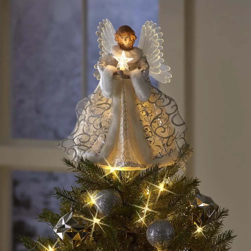 25cm Acrylic Double-sided Christmas Tree White Angel Christmas Tree ...