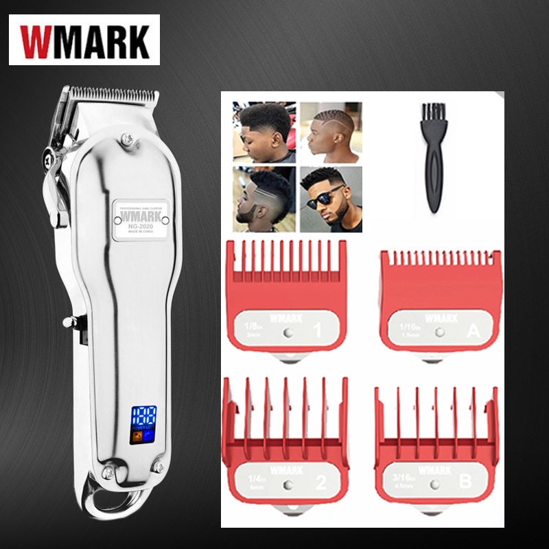 Wmark NG-2020B Wireless Metal Hair Clipper with Lcd Display 2500mah ...