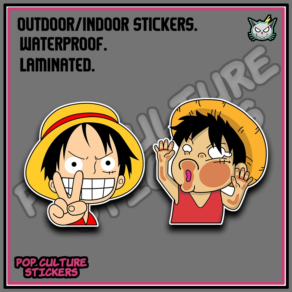 GLASSHIT STICKER - ONE PIECE MONKEY D. LUFFY WATERPROOF VINYL STICKER ...