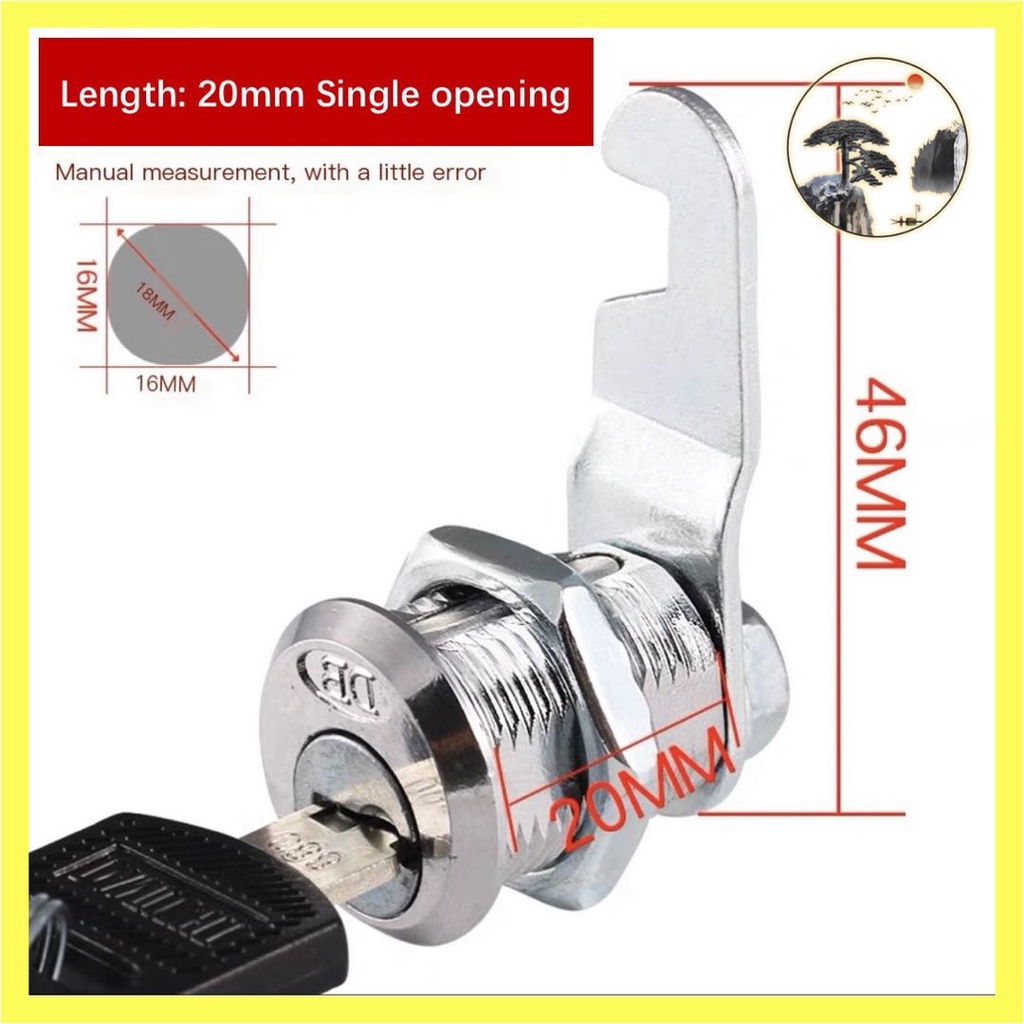 16mm 20mm 25mm 30mm Door Cabinet Letter Box Drawer Cupboard Lock With 2 ...
